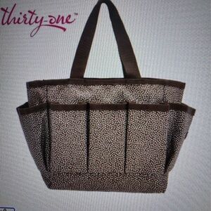 thirty-one | Bags | Thirtyone Mini Organizer Tote Pin Dot Print New ...